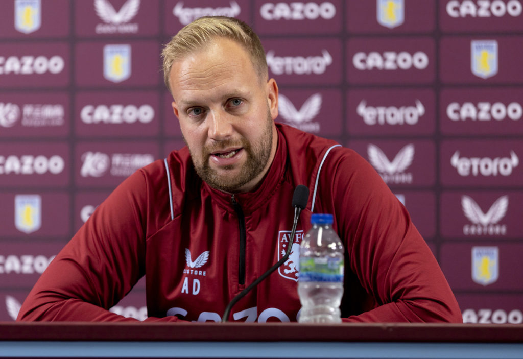 Aston Villa: Unai Emery and his backroom staff at Villa Park