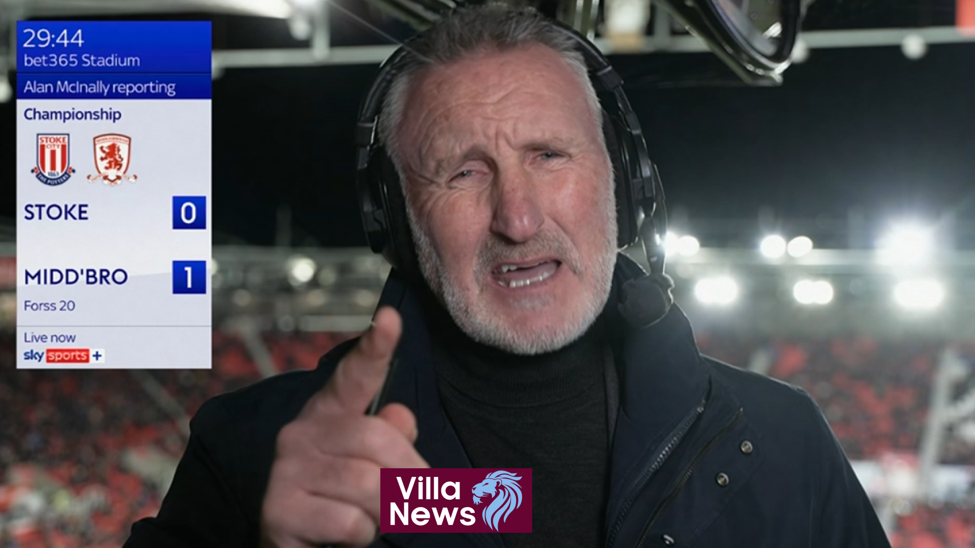 Alan McInally stunned by Aston Villa controversy v Crystal Palace live ...